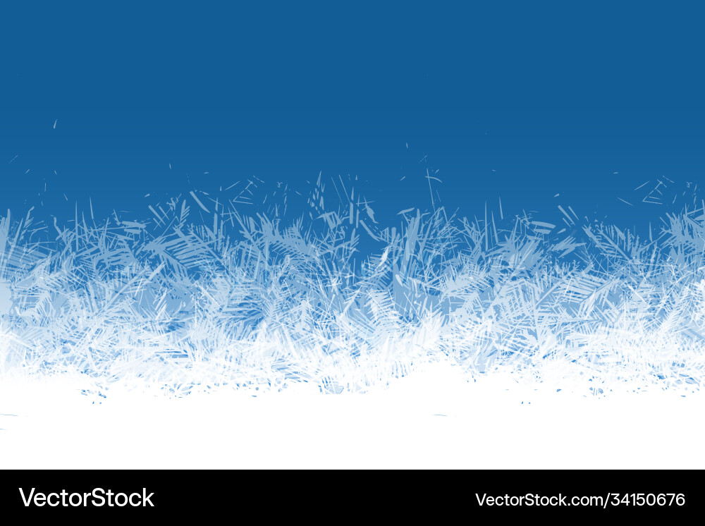 Frost window frozen ornament blue ice crystals Vector Image