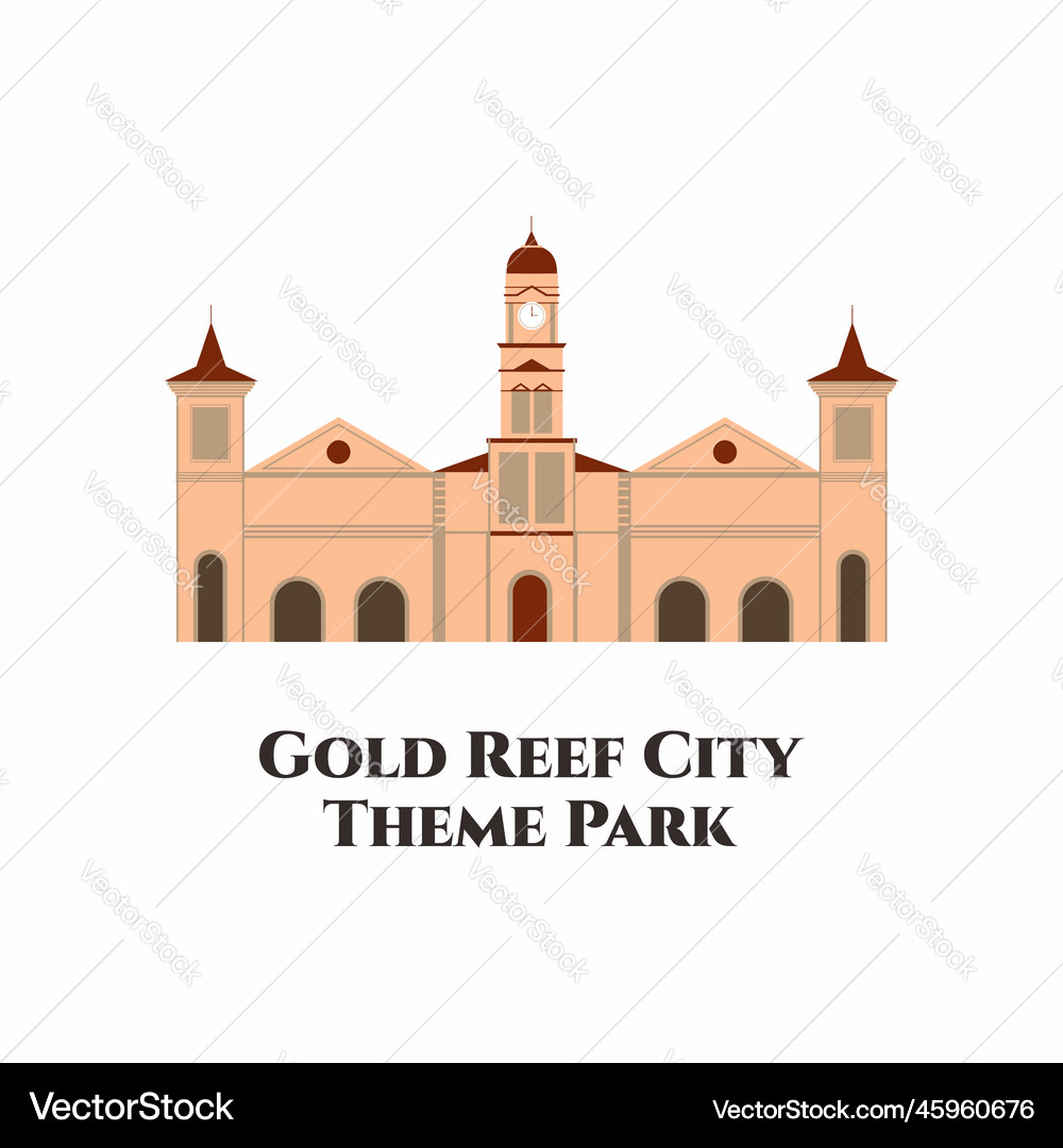 Gold reef city is an amusement park Royalty Free Vector