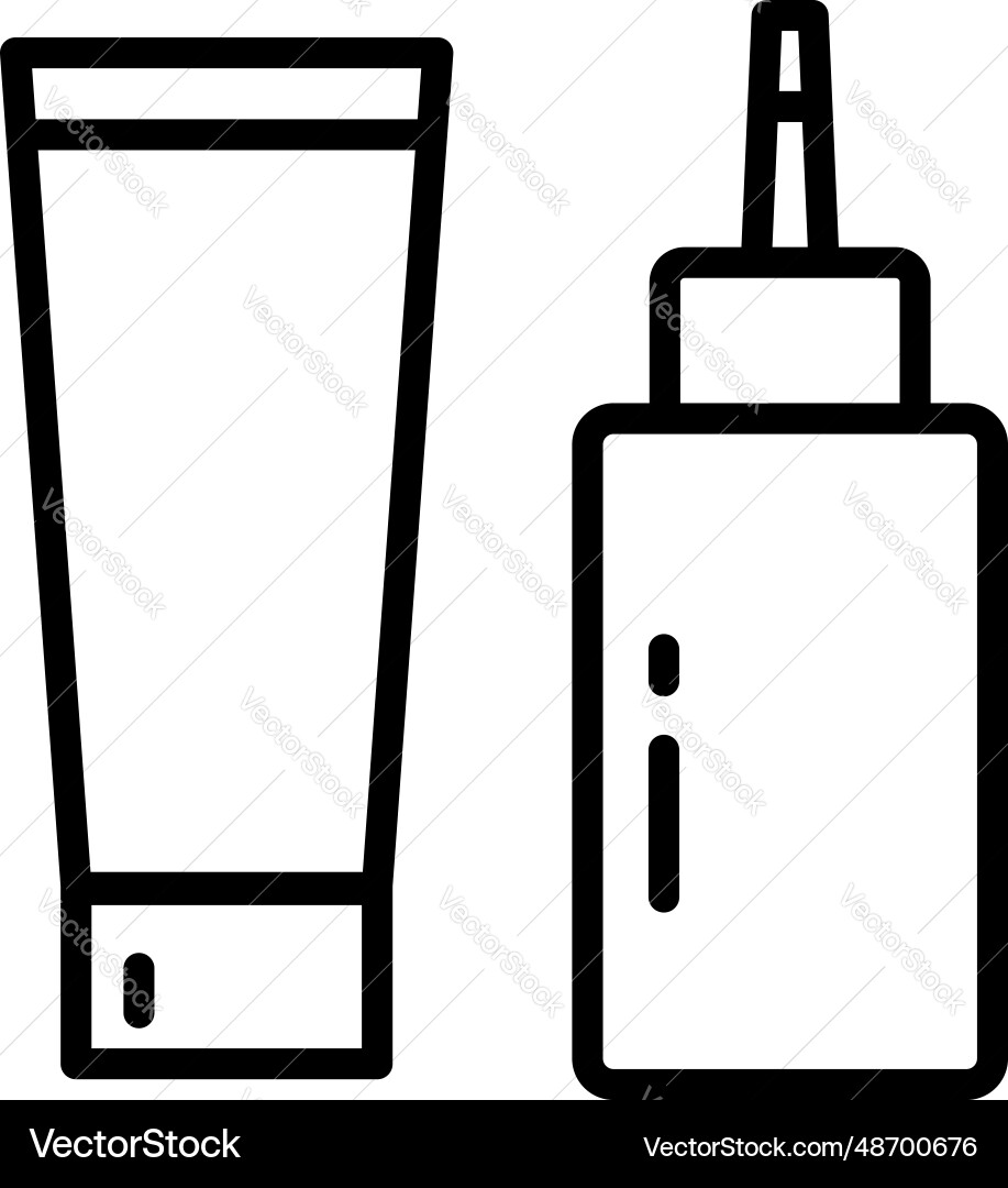 Hair dye bottle icon outline Royalty Free Vector Image
