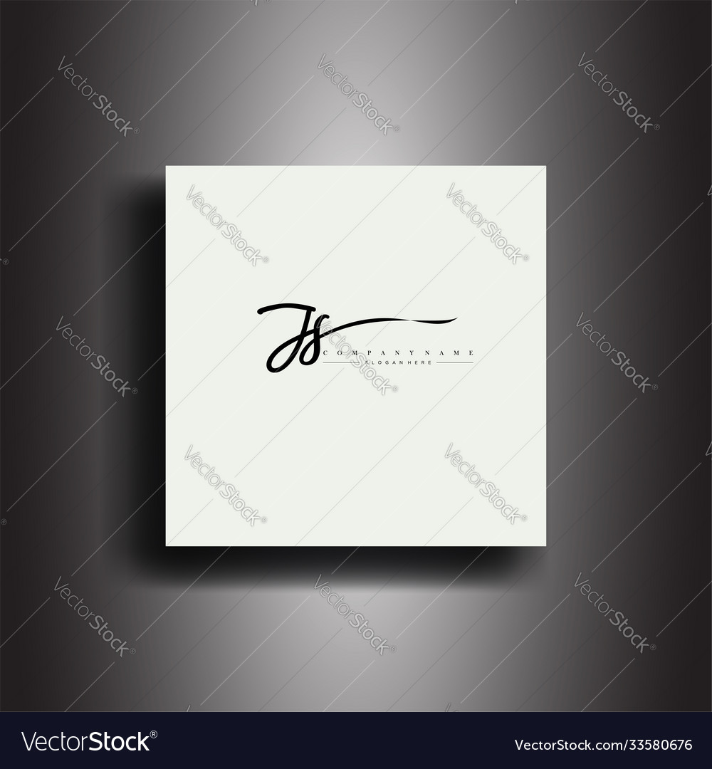 Js signature style monogramcalligraphic lettering Vector Image