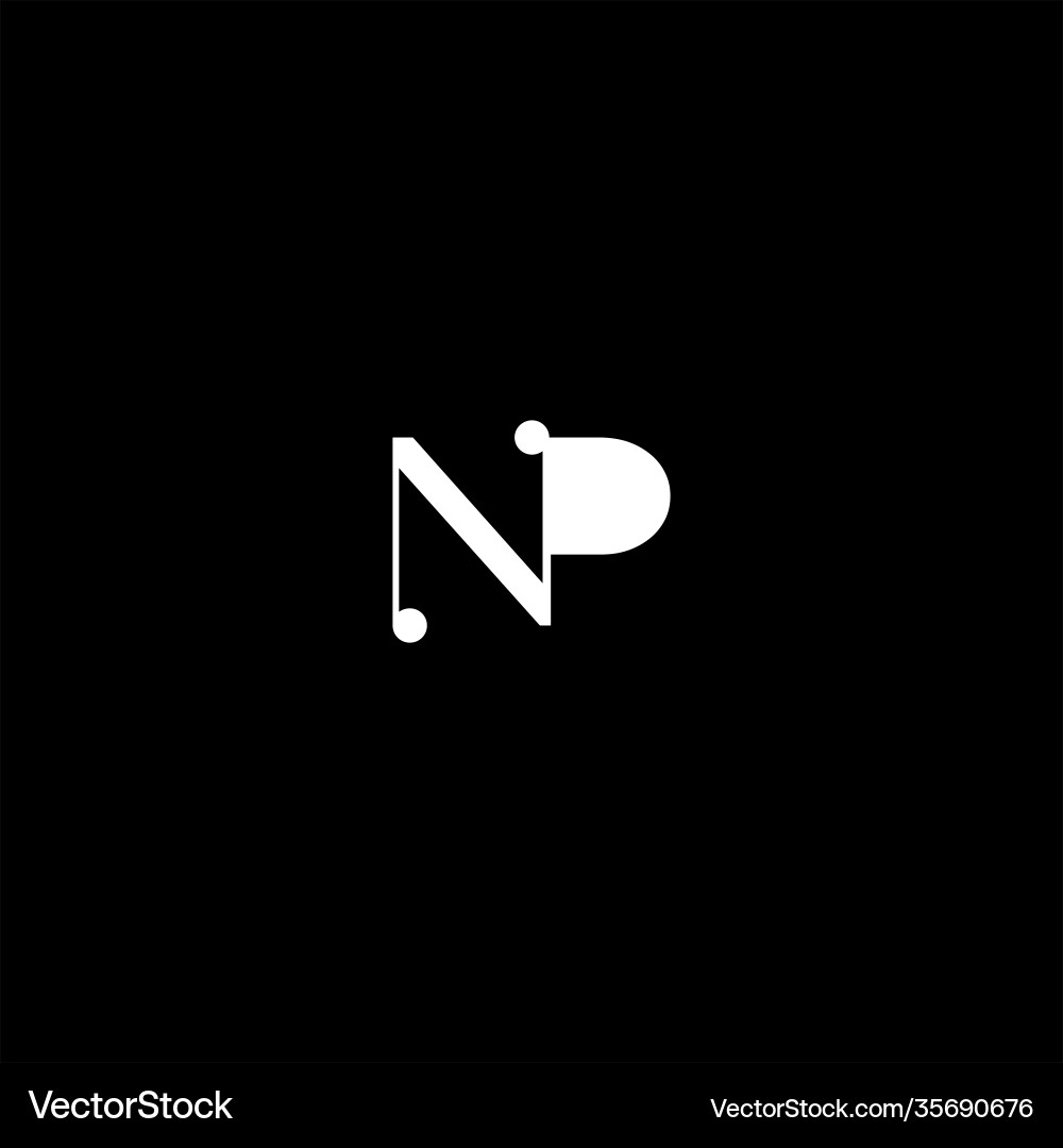 N p letter logo creative design on black color Vector Image