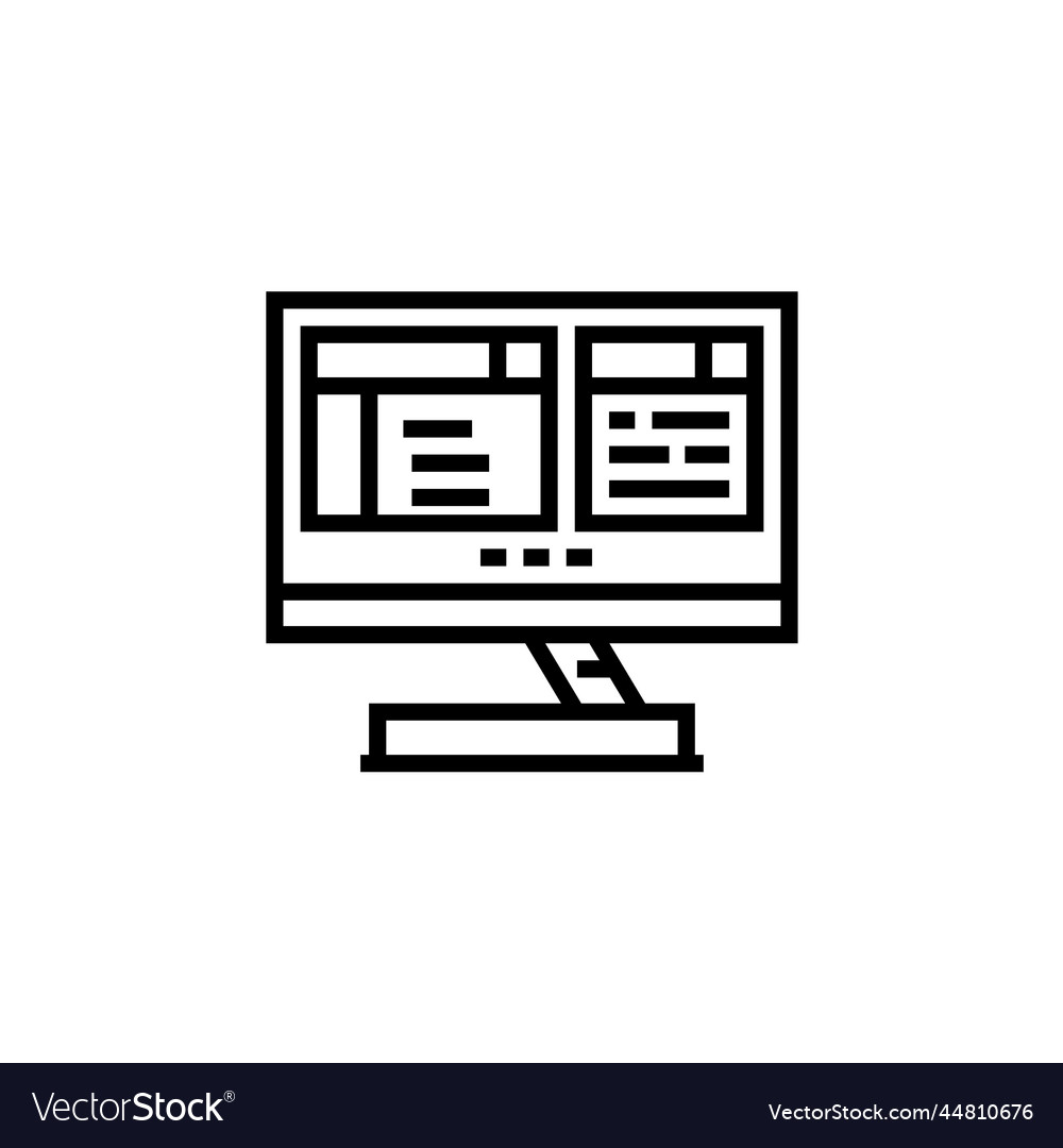 Pc Desktop Icon Computer Component Icon Outline Vector Image