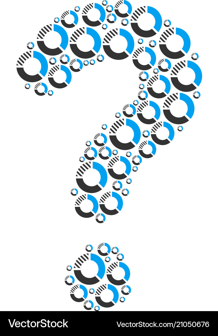 Question mark figure of pie chart icons Royalty Free Vector