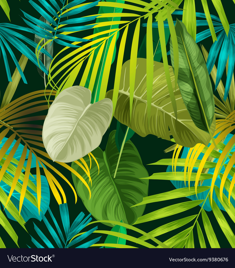 Tropical leaf pattern Royalty Free Vector Image