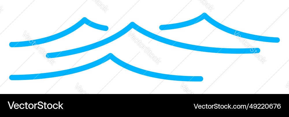 Wave thin line icon sea and ocean ripple water Vector Image
