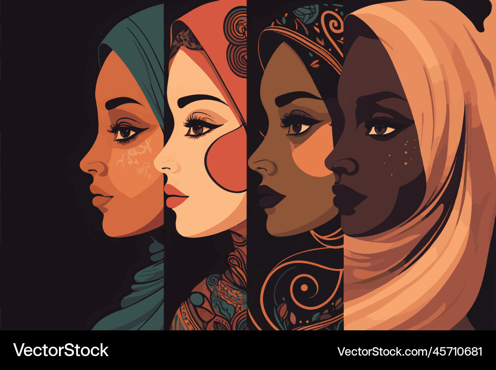 A group of women from different ethic backgrounds Vector Image