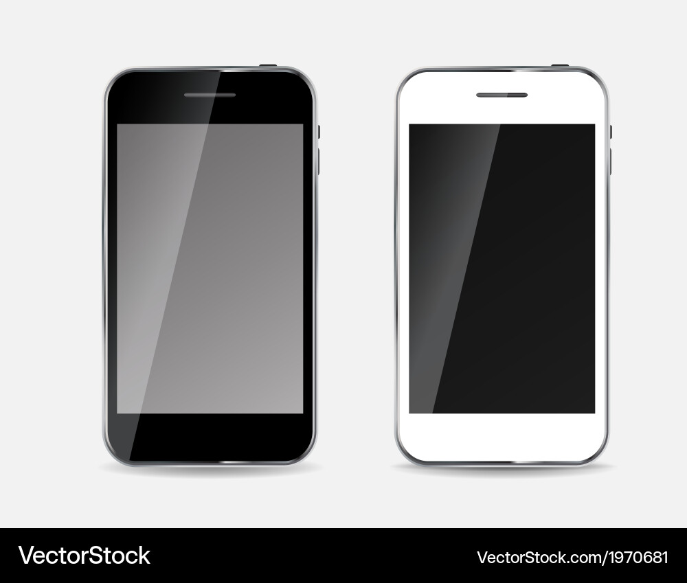Abstract design black and white mobile phones Vector Image