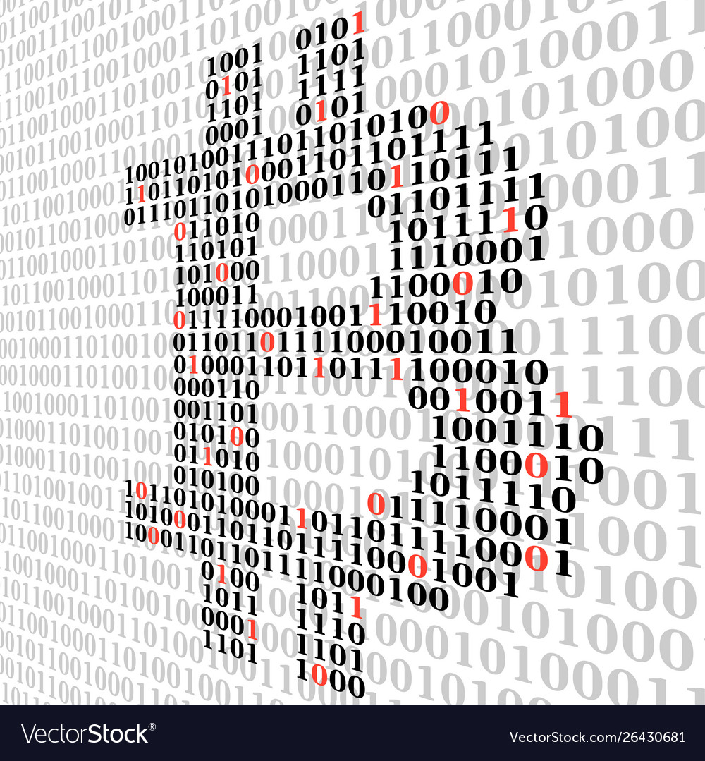 Abstract sign bitcoin binary code technology Vector Image