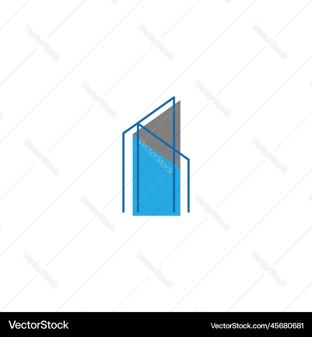 Architecture logo icon minimal design blue color Vector Image