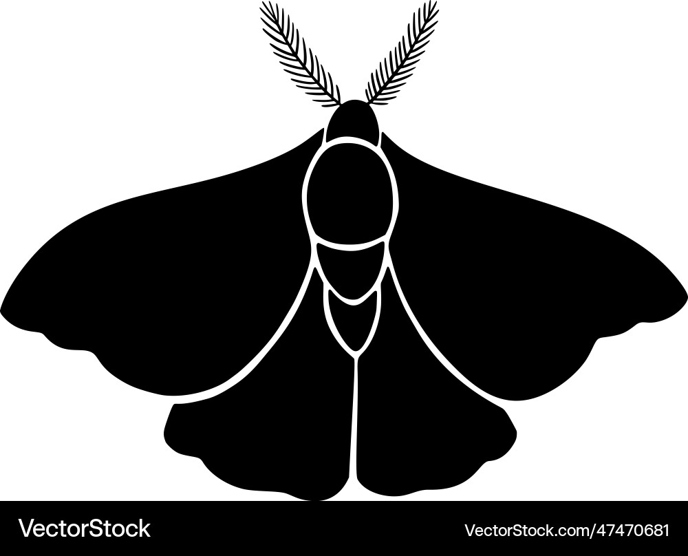 Celestial luna moth icon mystic floral Royalty Free Vector