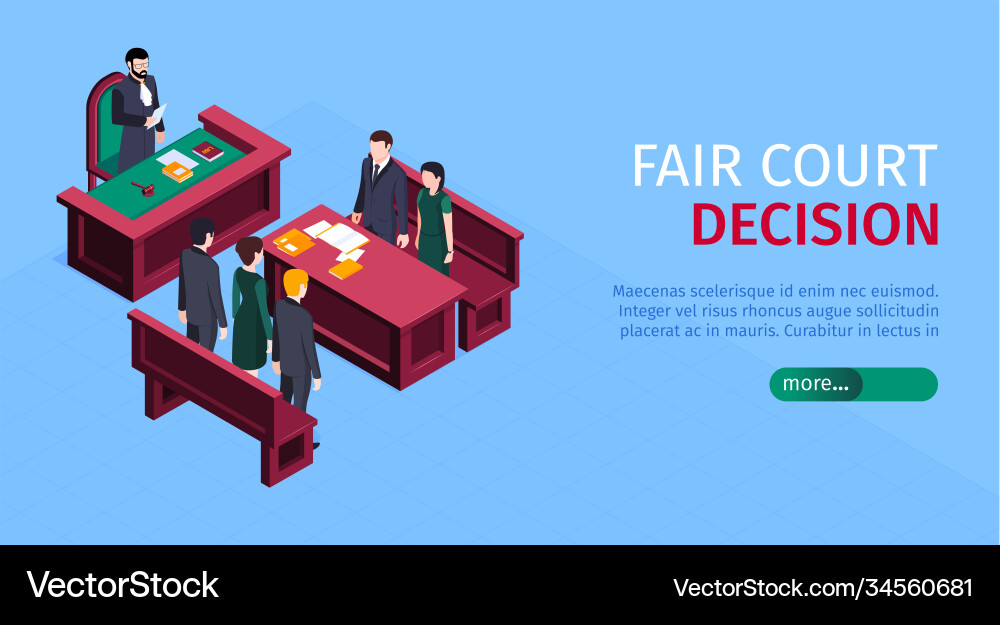 Court verdict horizontal banner Royalty Free Vector Image