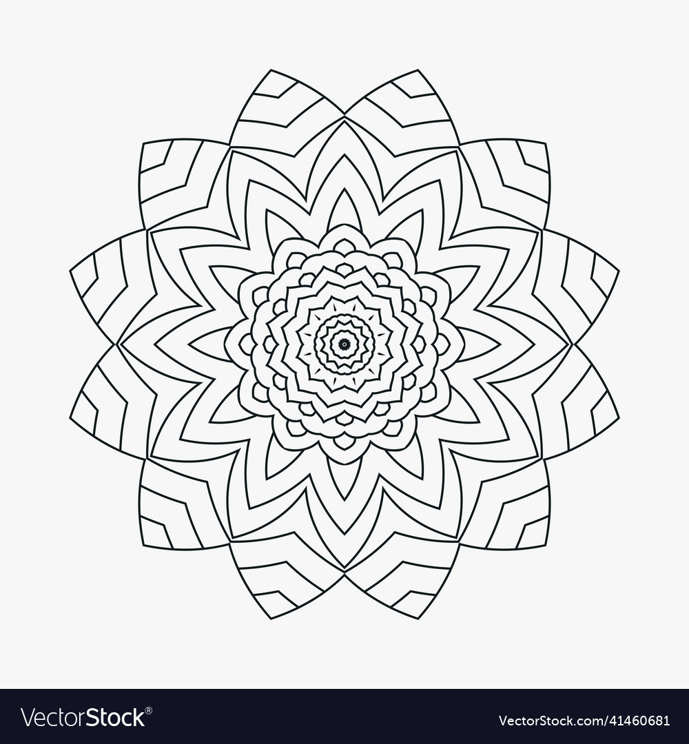 Decoration mandala line art black and white Vector Image