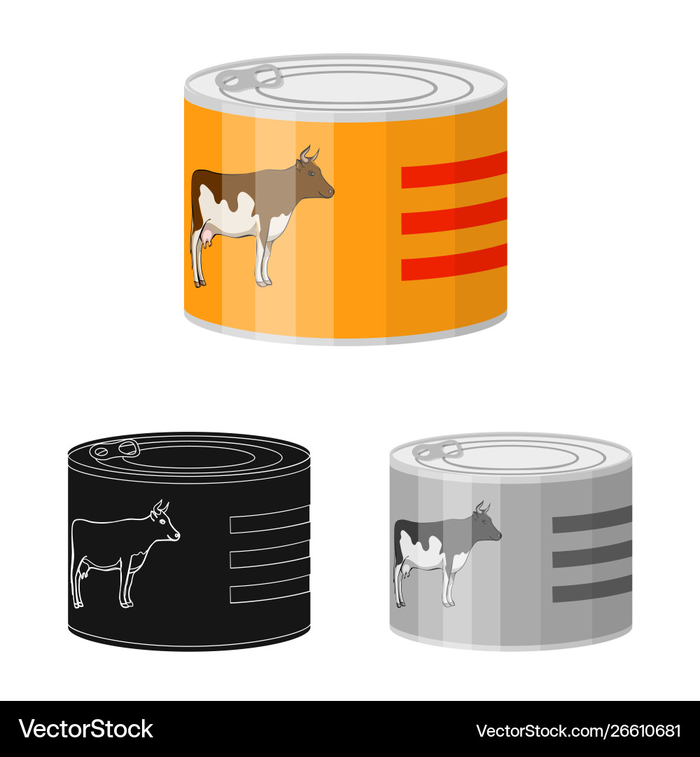 Design can and food logo set Royalty Free Vector Image