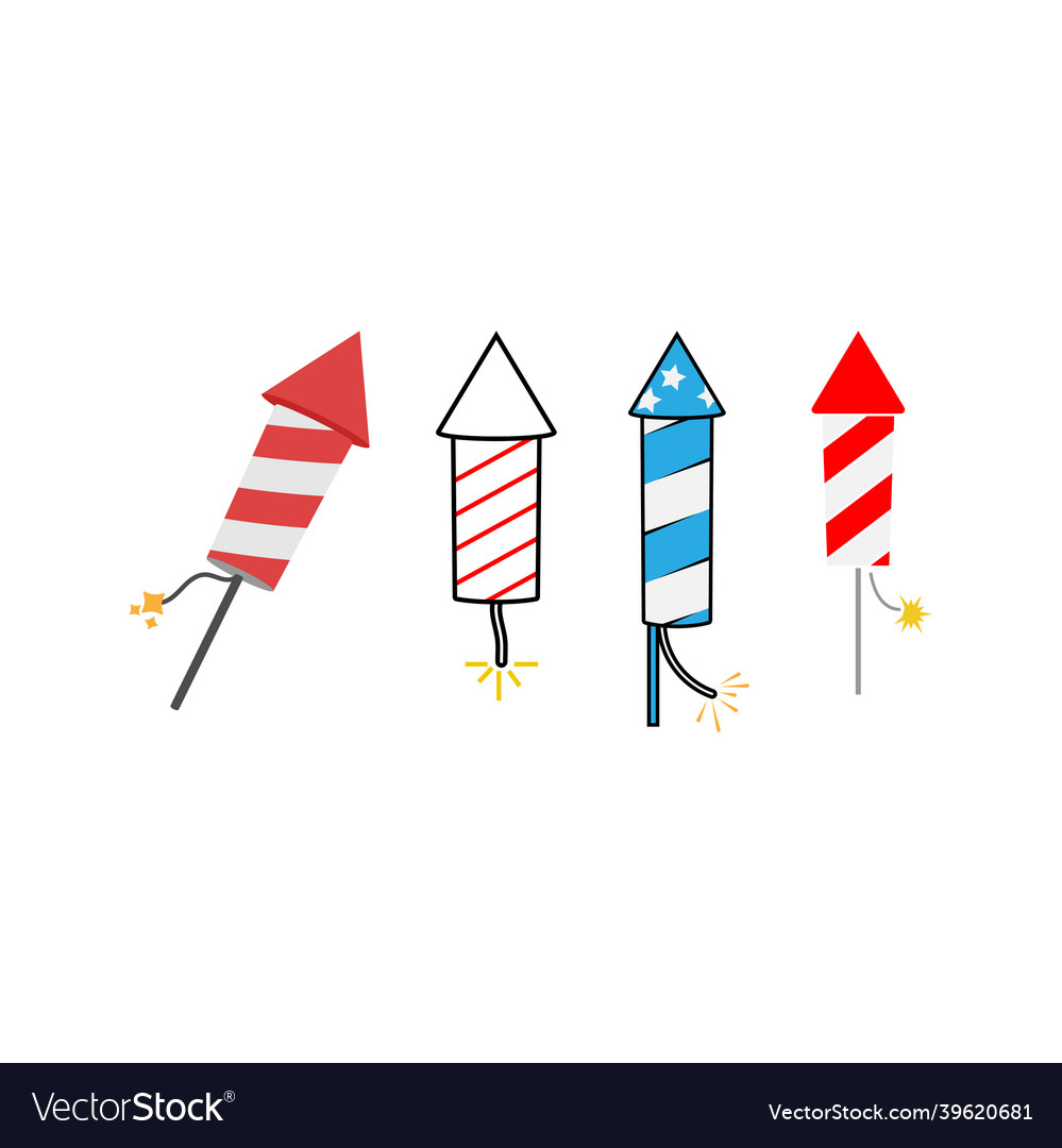 Firecracker icon set design template isolated Vector Image
