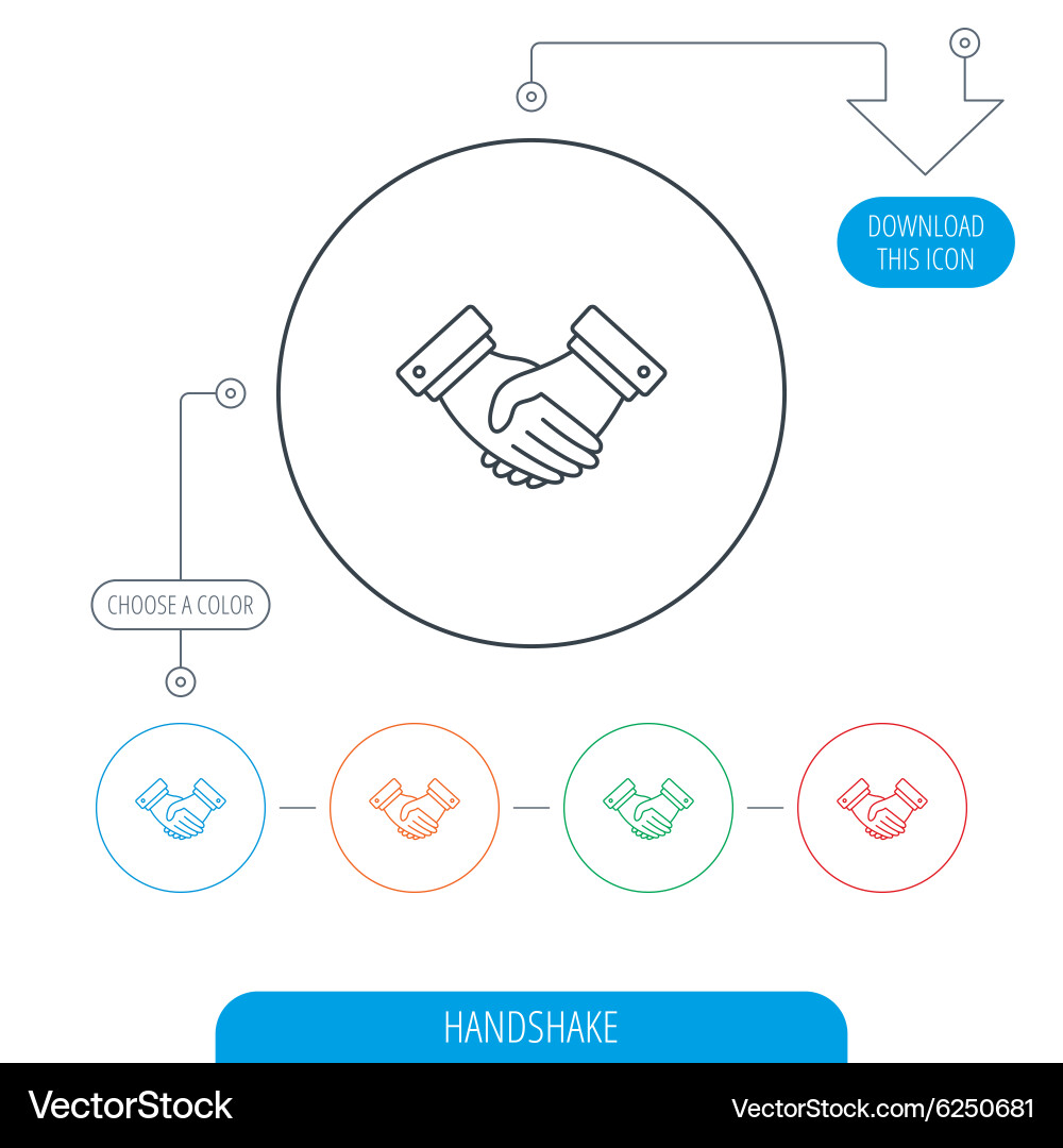 Handshake icon deal agreement sign Royalty Free Vector Image