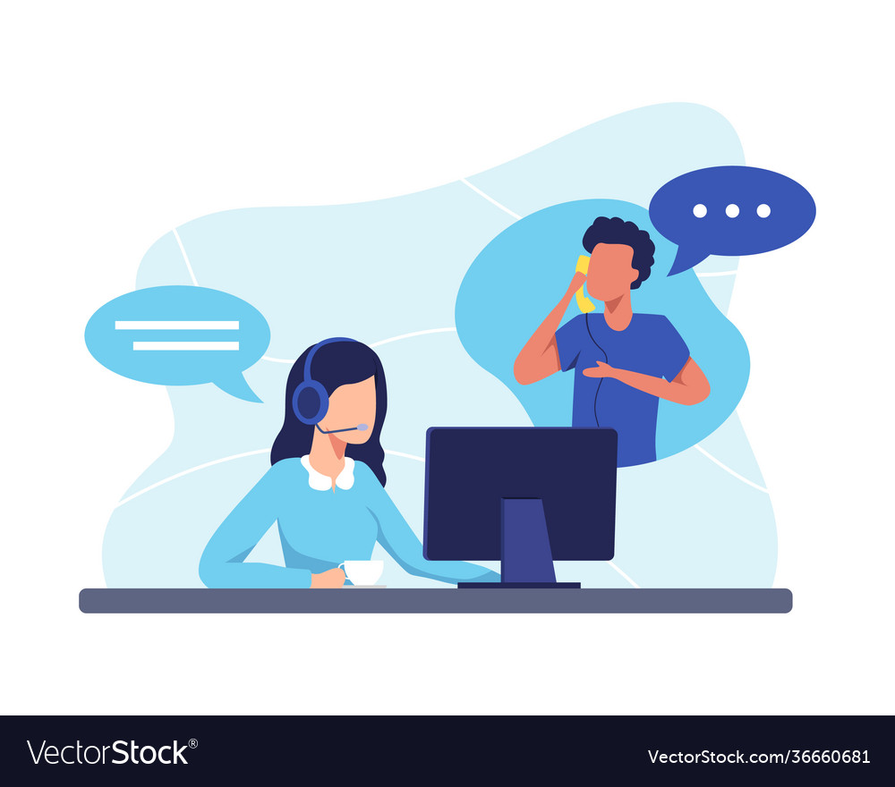 Hotline operator concept Royalty Free Vector Image