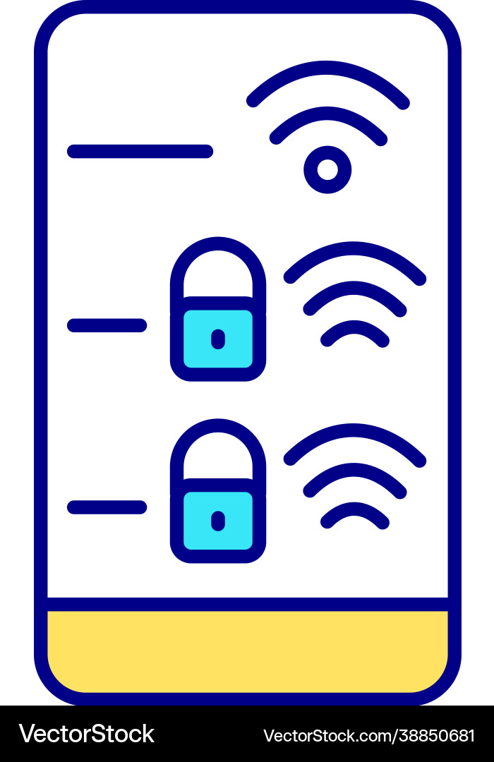 Internet networks on display rgb color icon Vector Image