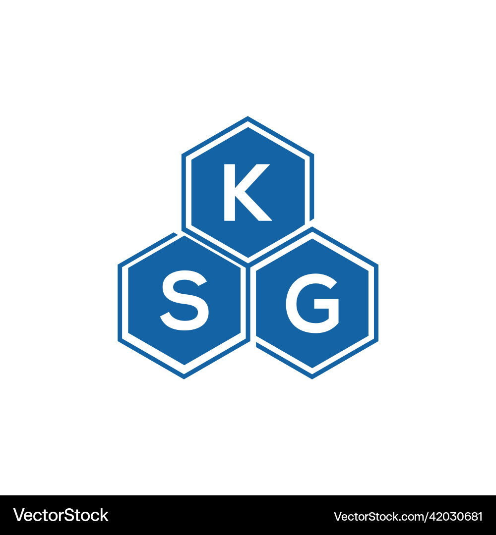 Ksg letter logo design on white background Vector Image