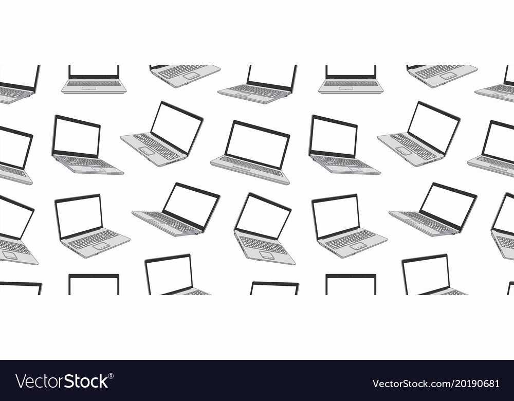 Seamless pattern of laptop Royalty Free Vector Image