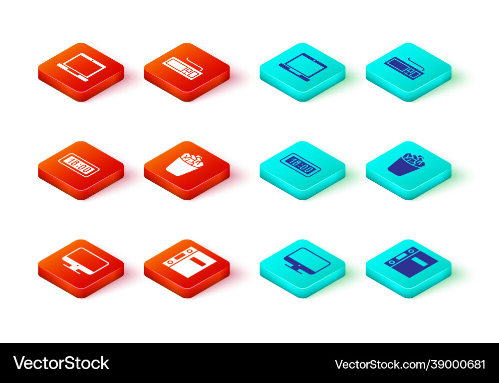 Set computer monitor screen office folders Vector Image