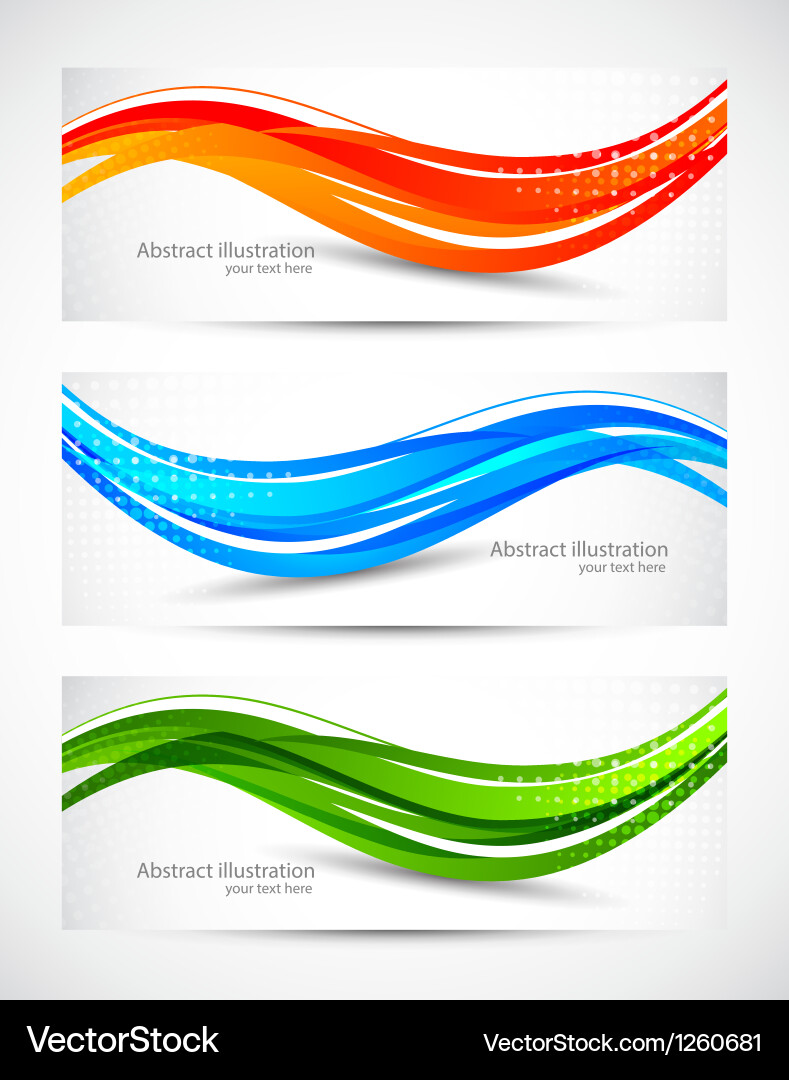 Set of abstract wavy banners Royalty Free Vector Image