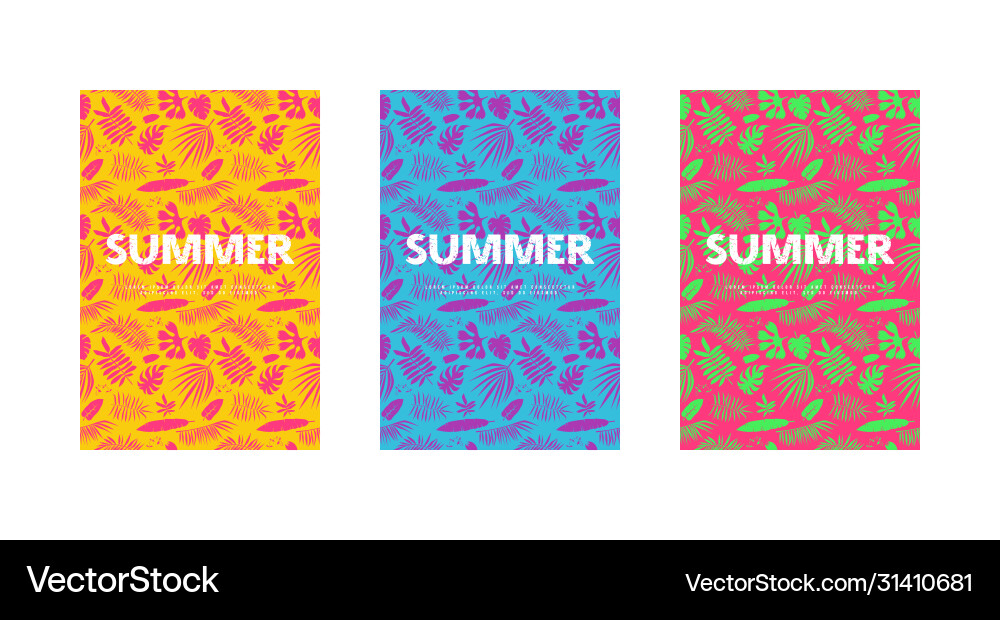Set templates cover for summer travel Royalty Free Vector