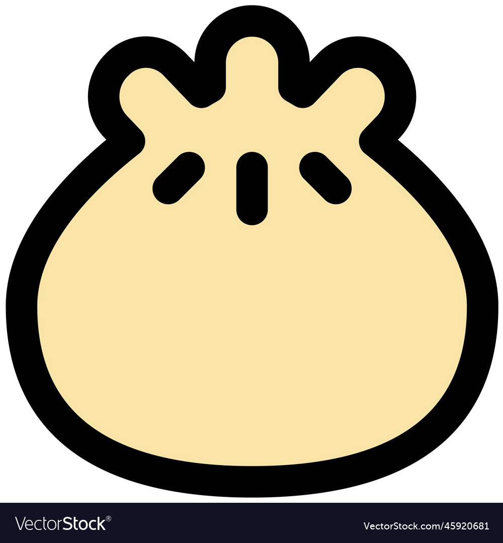 Stuffed dumpling regular icon Royalty Free Vector Image