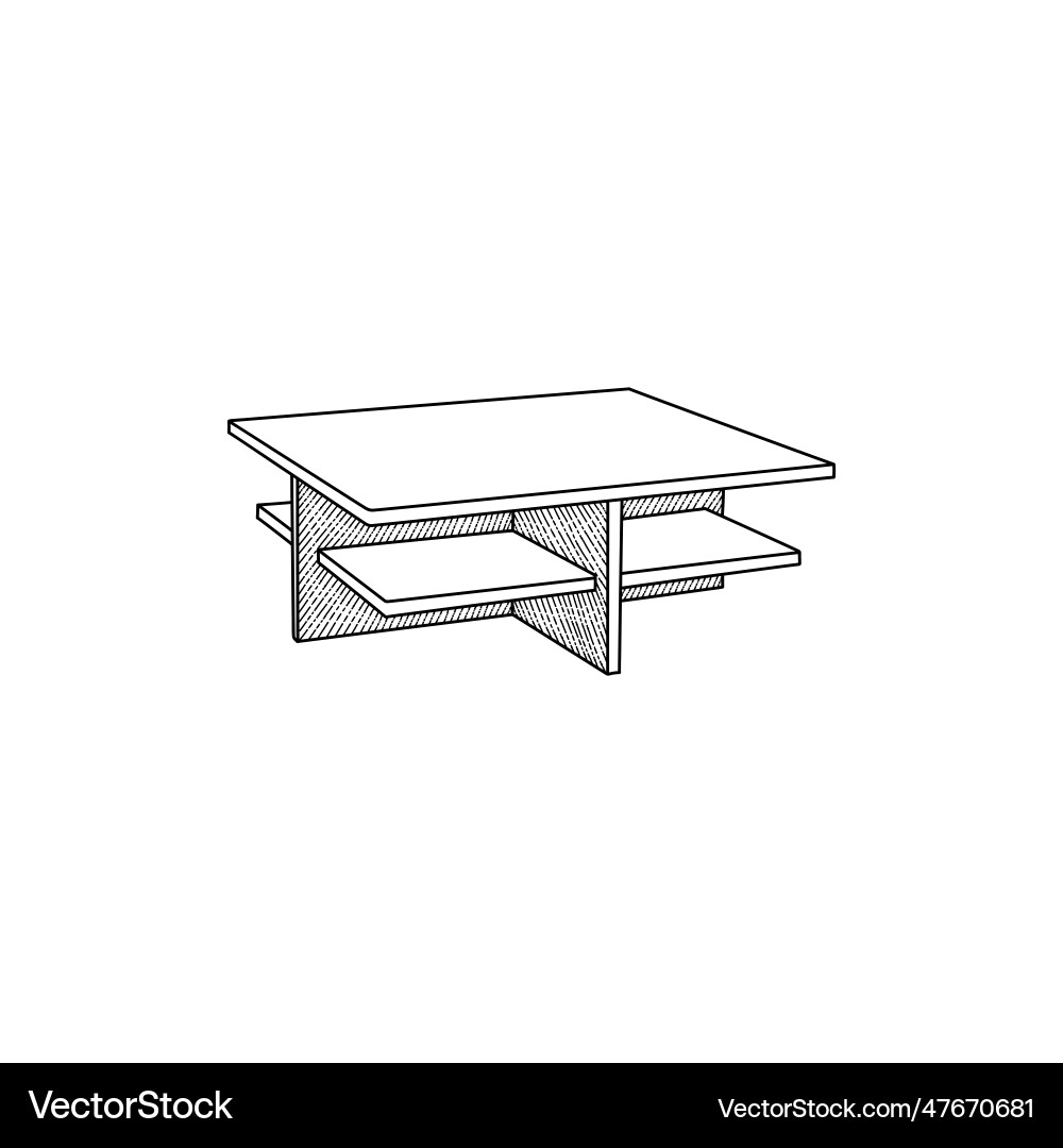 Table line furniture design template icon Vector Image