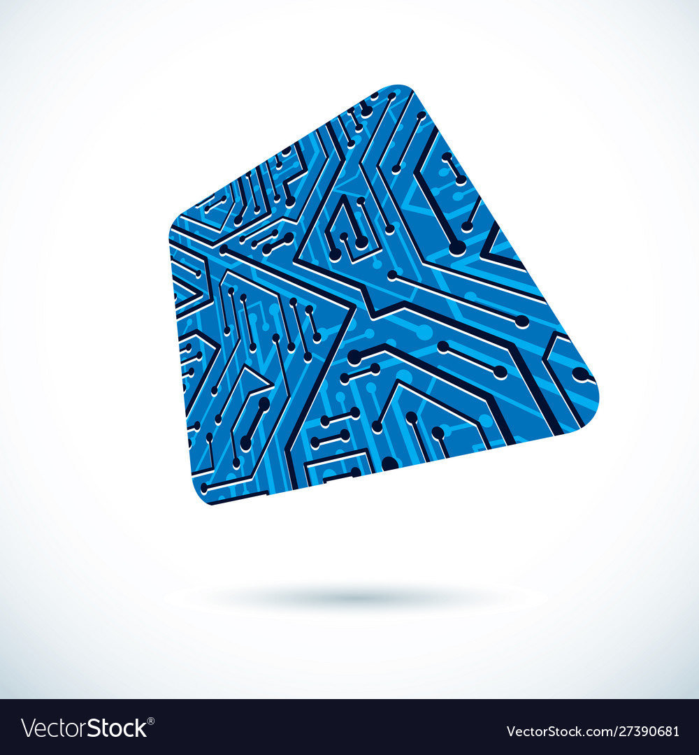 Technology cpu design with square microprocessor Vector Image