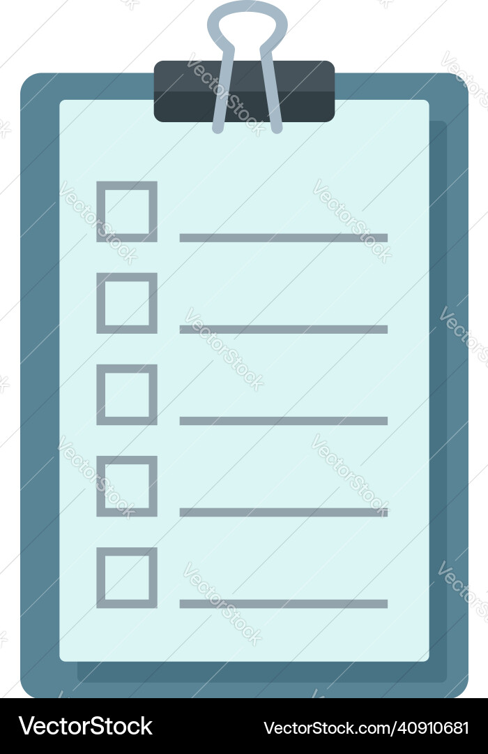 To-do list task icon flat isolated Royalty Free Vector Image