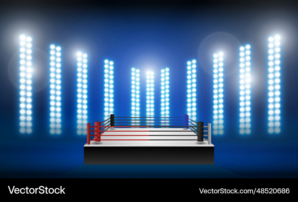 Boxing ring arena and spotlight floodlights design
