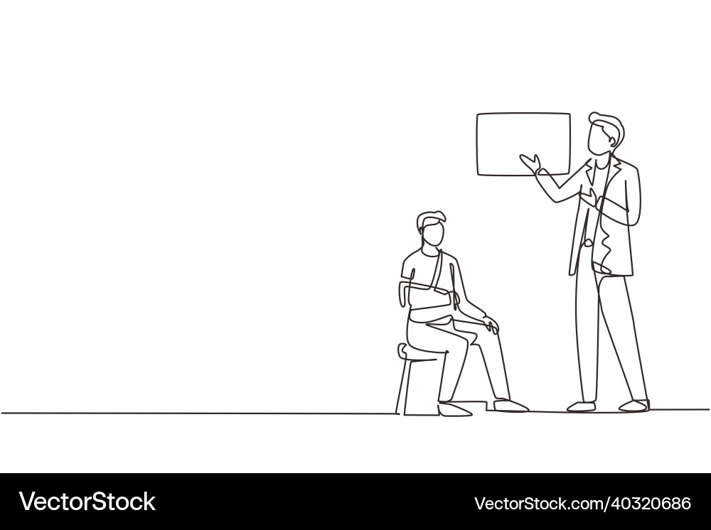 Continuous one line drawing medical doctor Vector Image