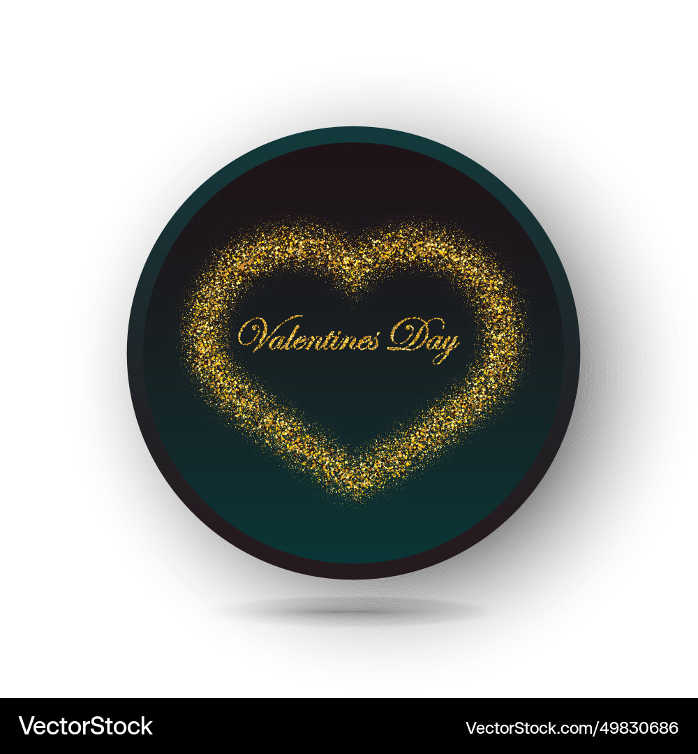 Dark green frame with gold fine dust in the shape Vector Image