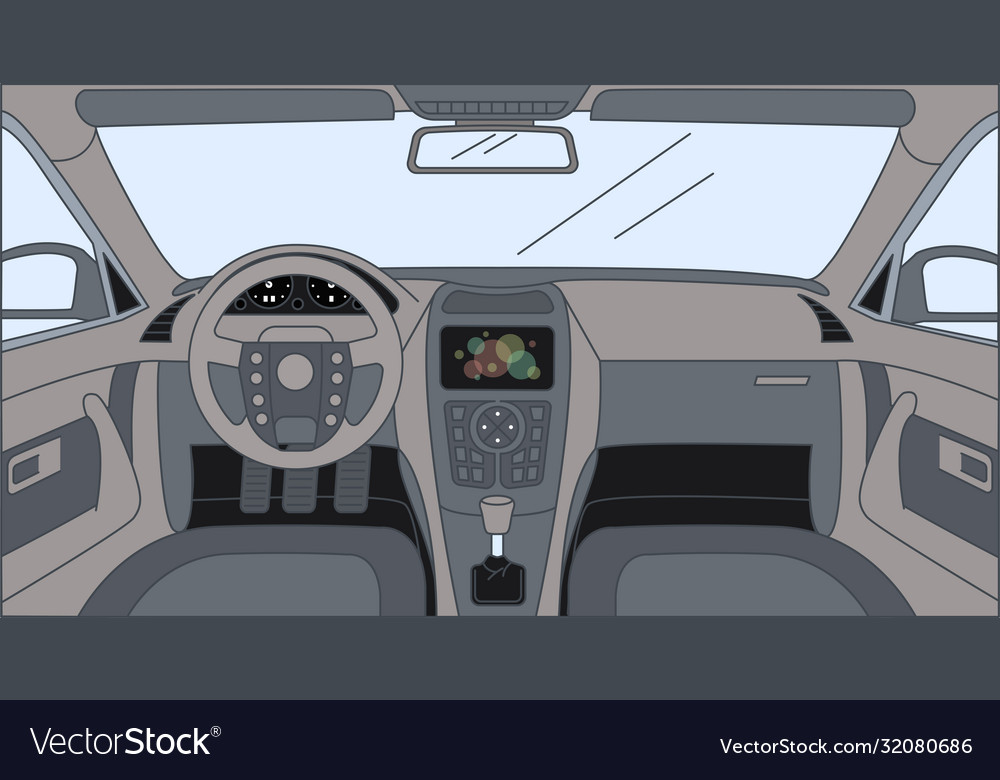 Driver front view with sensor panel rudder Vector Image