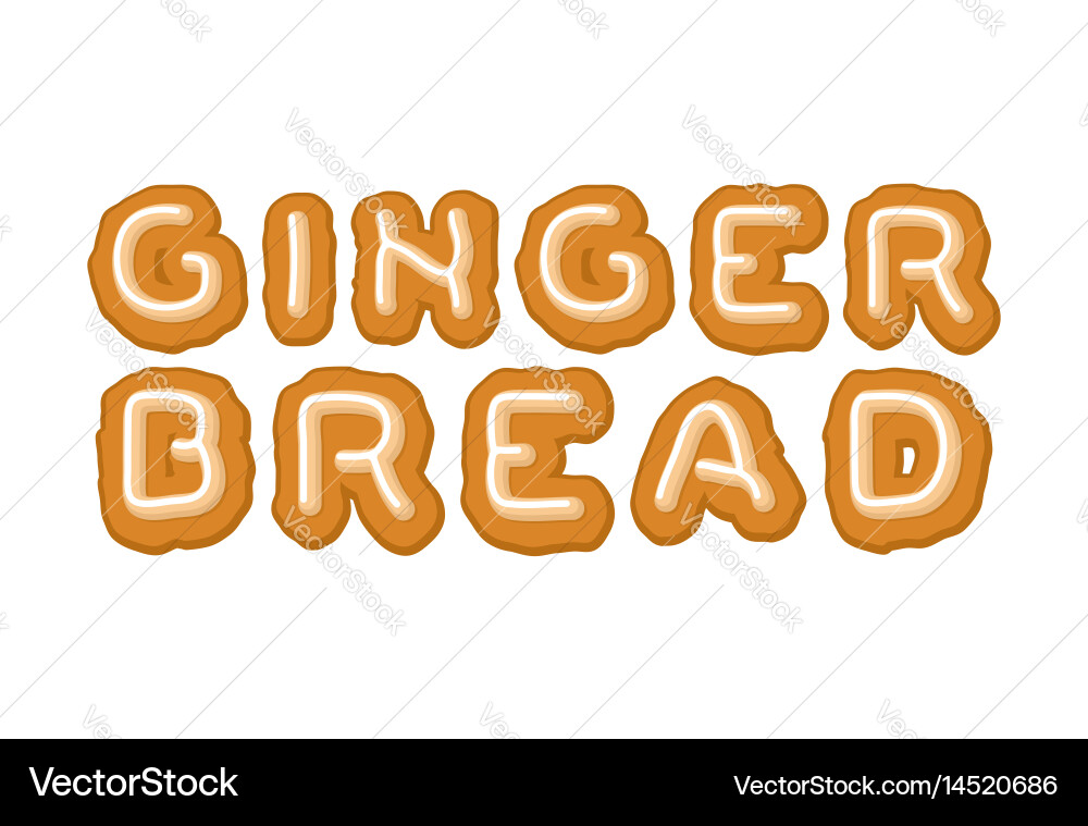 Gingerbread typography letters cookies food Vector Image