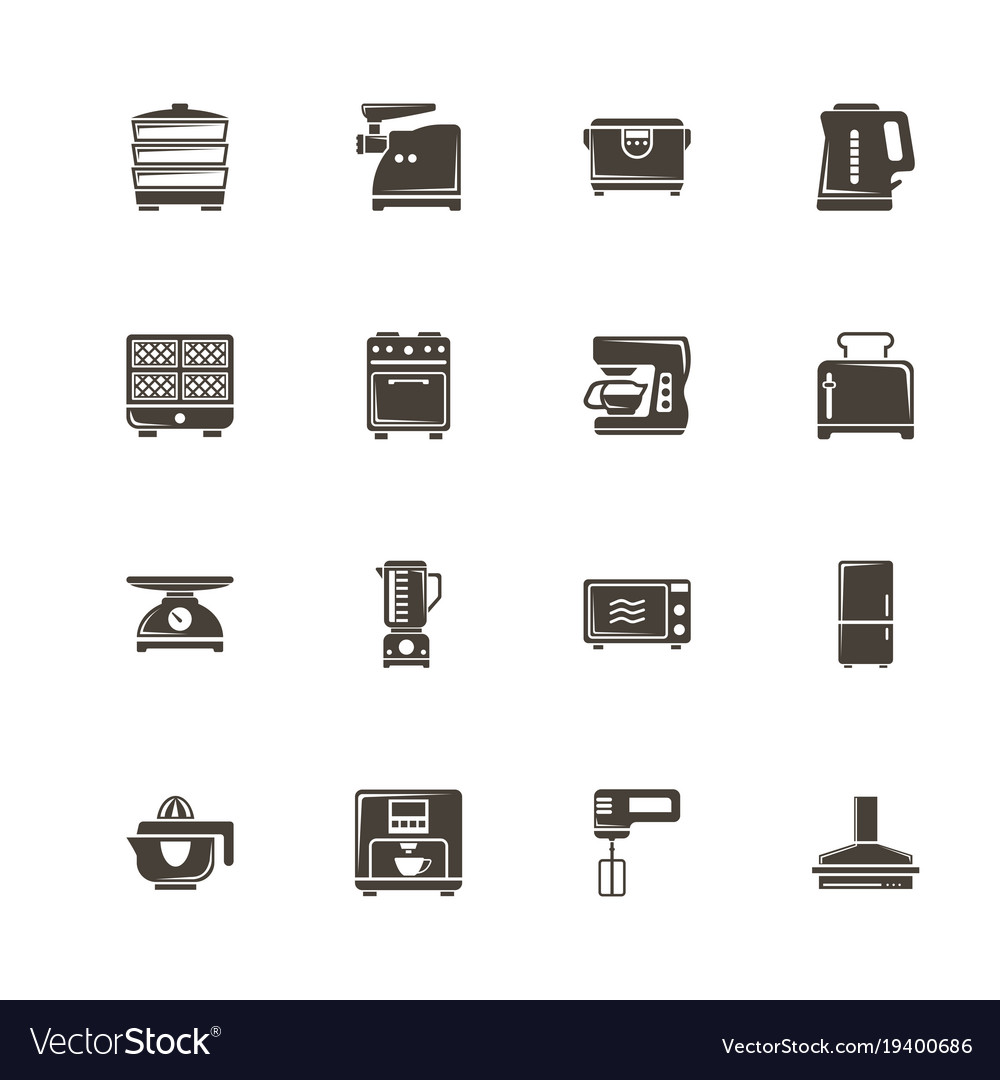 Kitchen - flat icons Royalty Free Vector Image