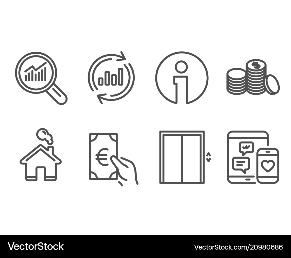 Lift update data and banking money icons Vector Image