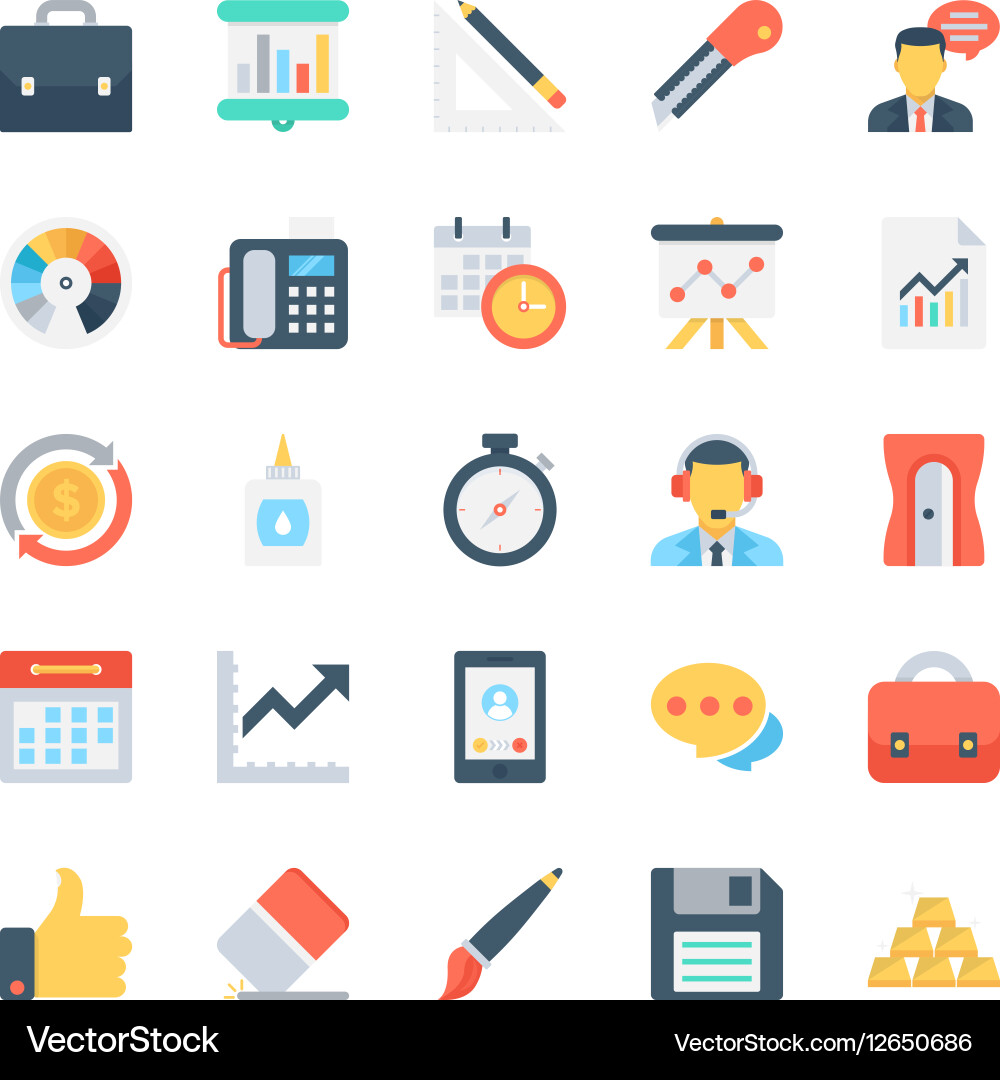 Office and stationery icons 4 Royalty Free Vector Image