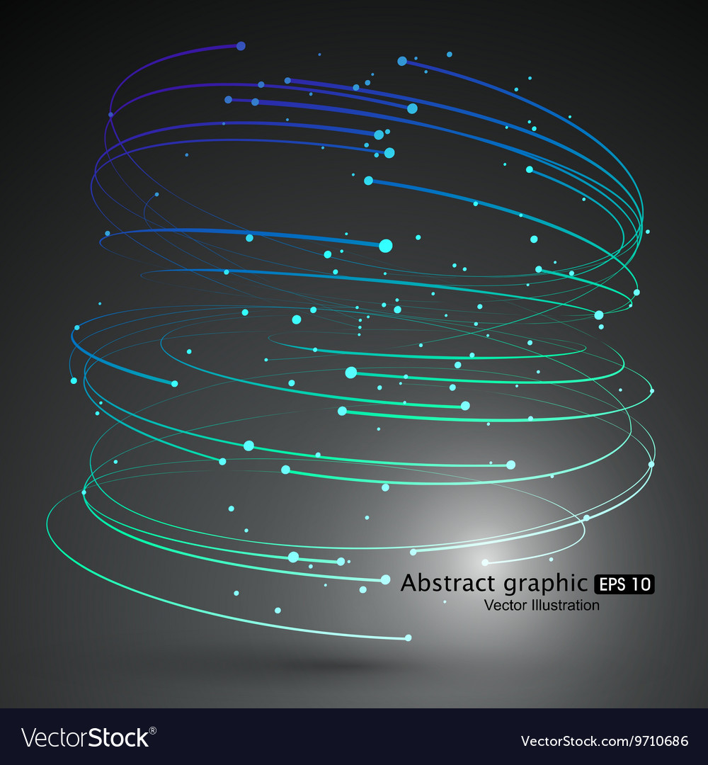 Points and curves of spiral abstract graphics Vector Image