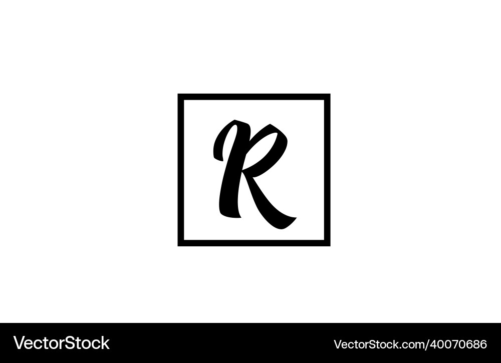 R alphabet letter logo icon simple black Vector Image
