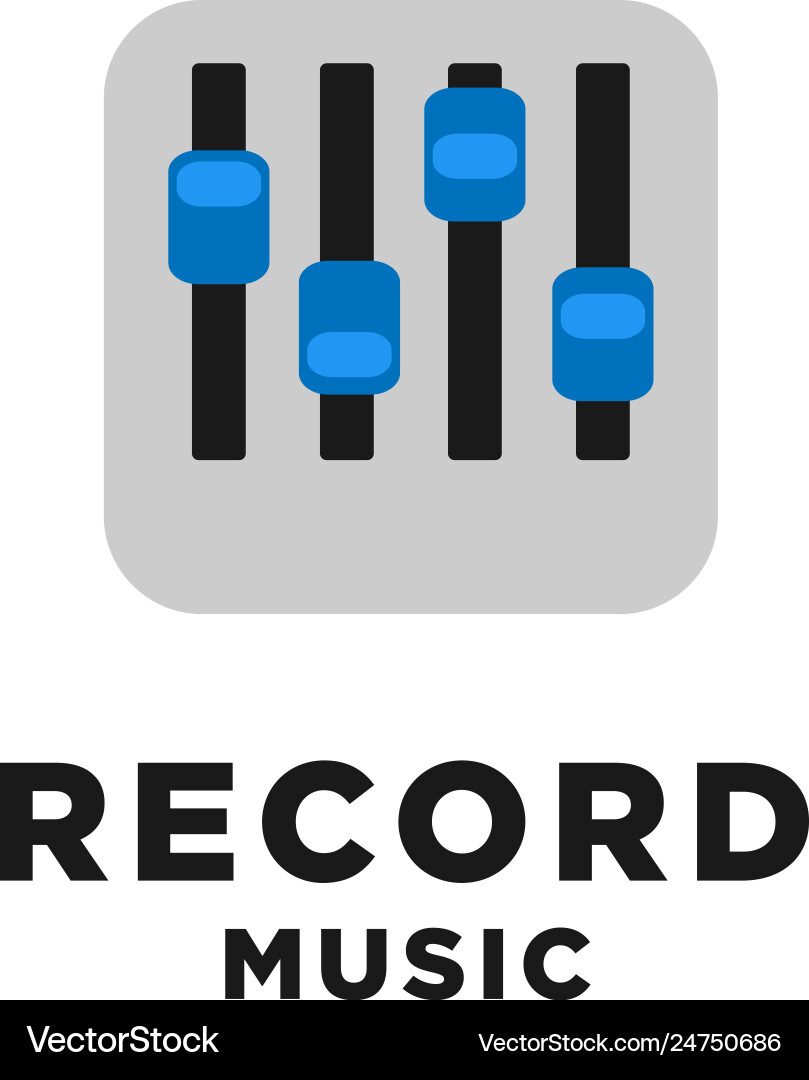 Record music logo design inspiration Royalty Free Vector