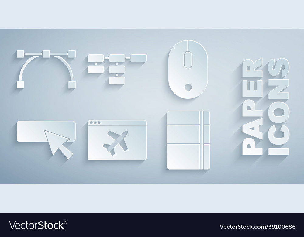 Set website template computer mouse ui or ux Vector Image