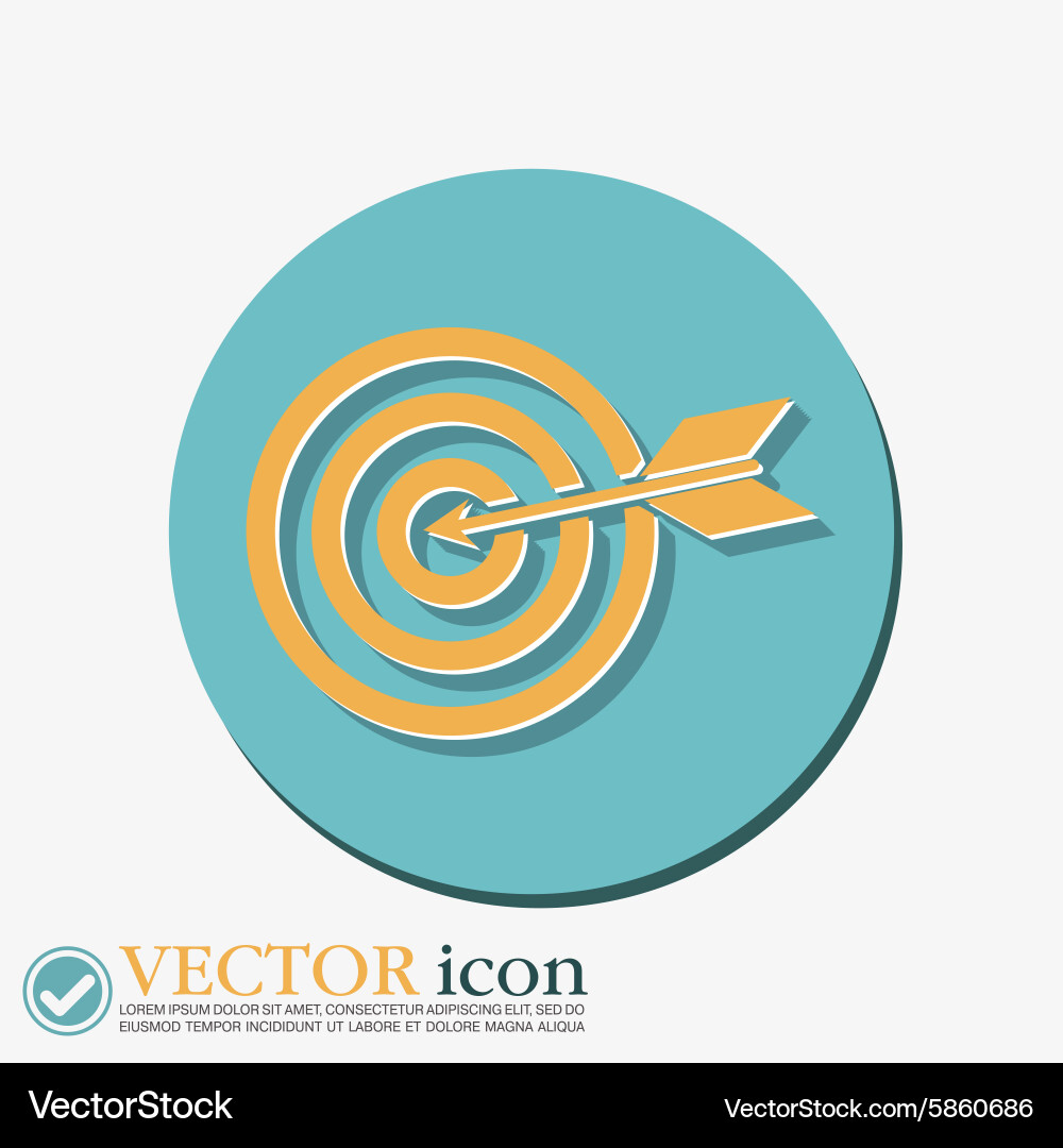 Target symbol sporty character hit the Royalty Free Vector