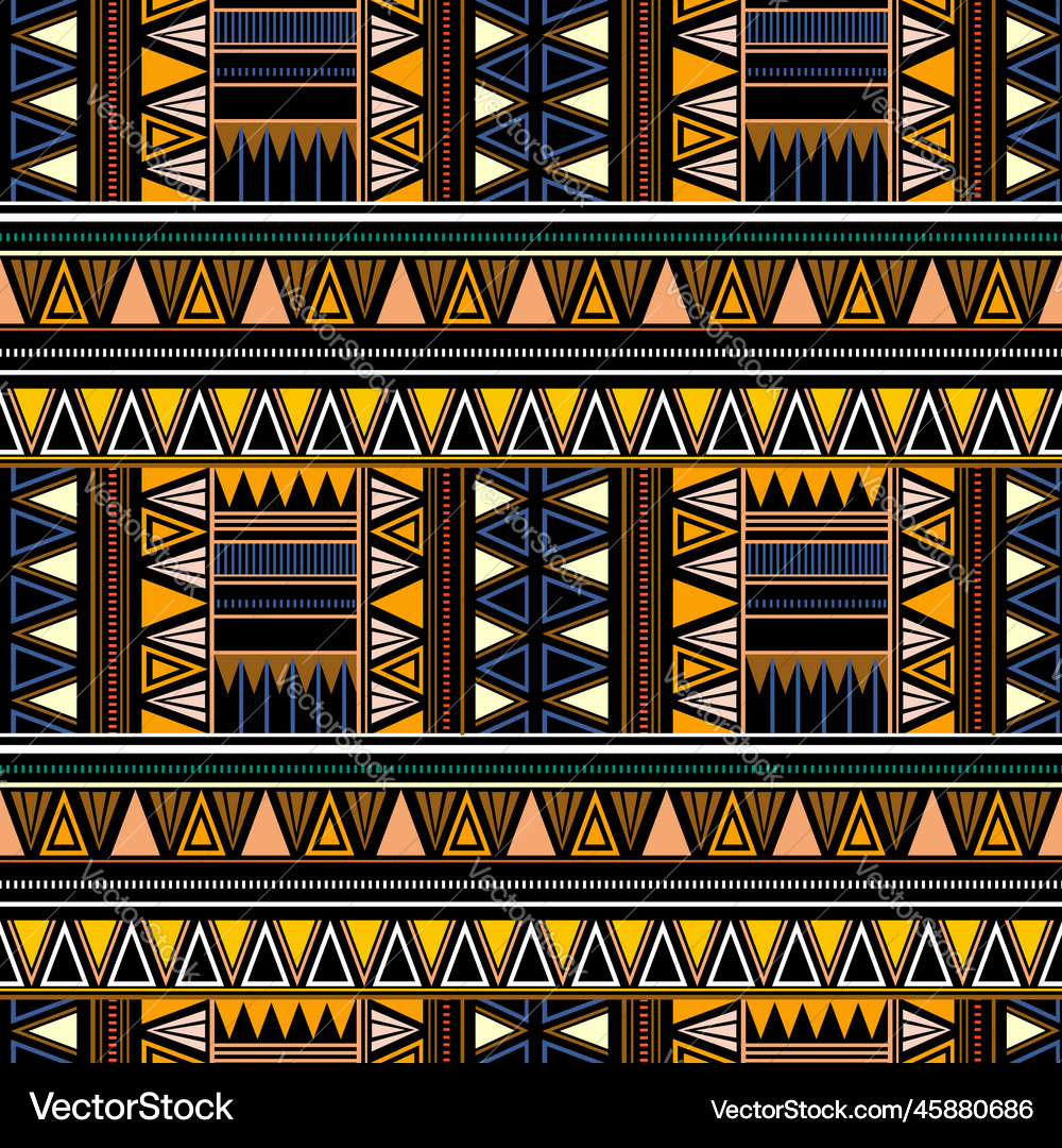 Tribal seamless pattern in african style on black Vector Image