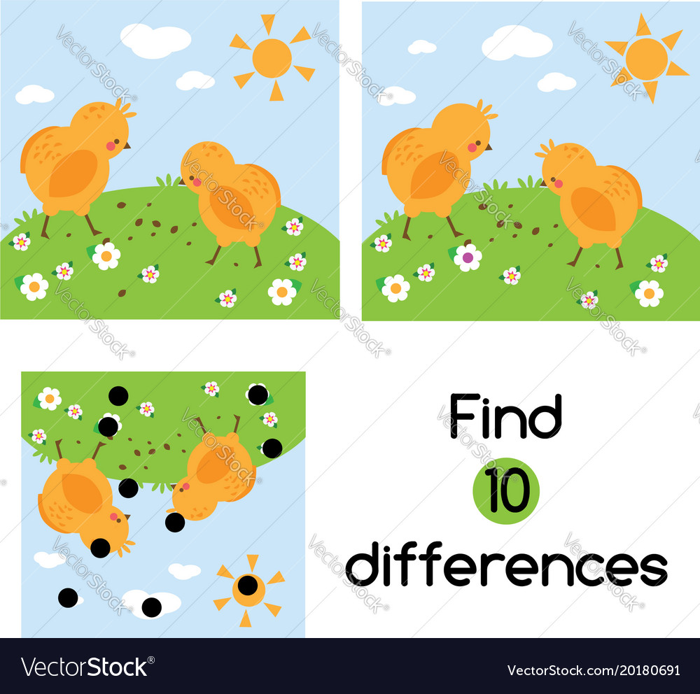 Find differences educational children game Vector Image Find differences educational children game Vector Image