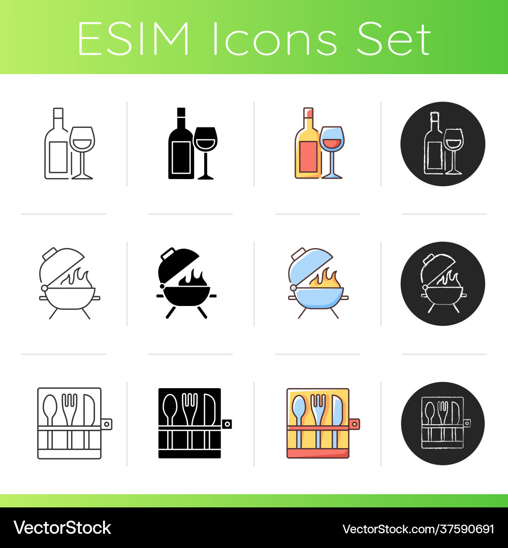Garden party icons set Royalty Free Vector Image