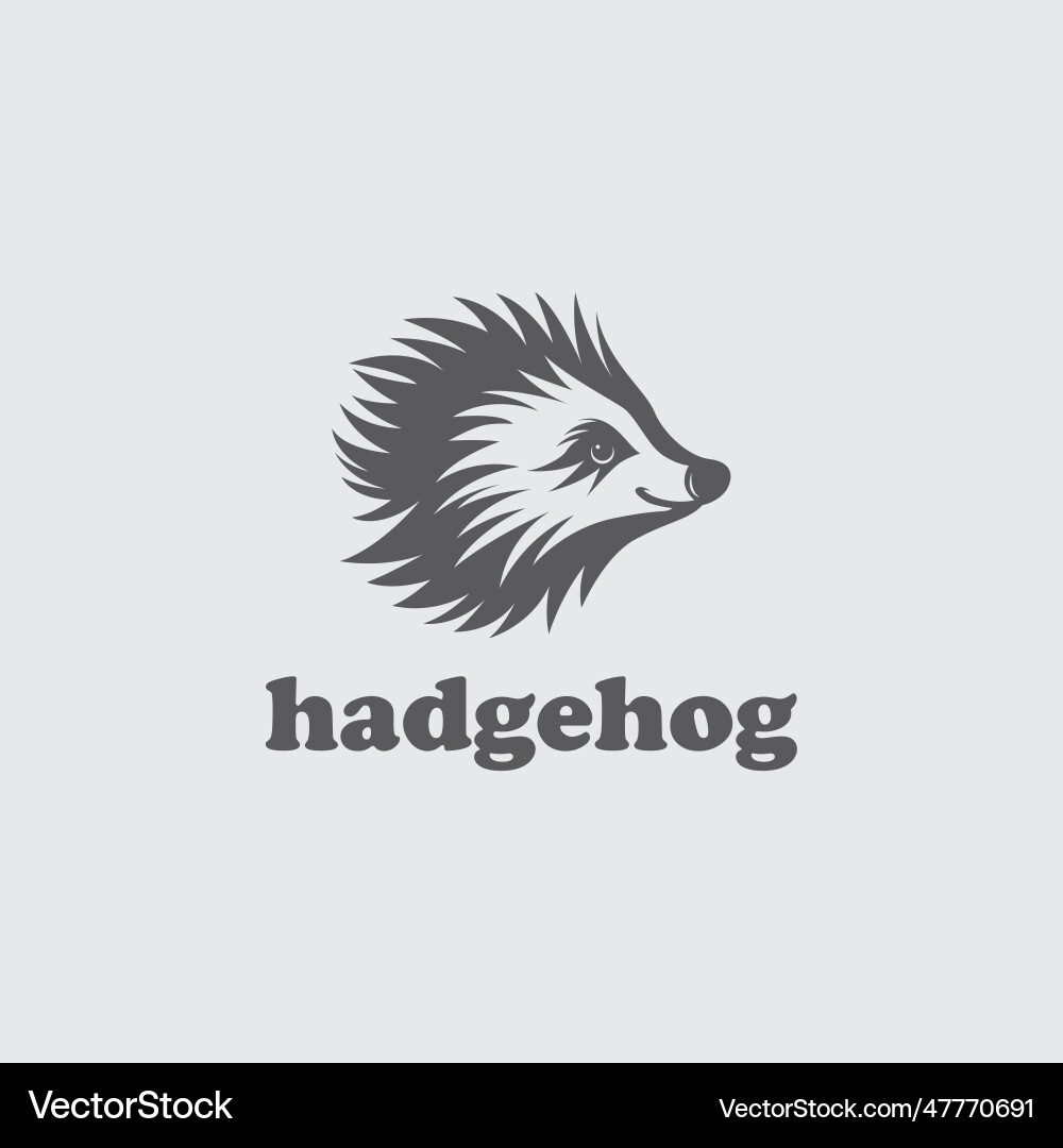Hedgehog icon logo design template monochrome Vector Image