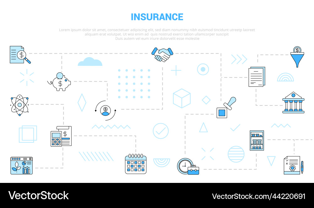 Insurance concept with icon set template banner Vector Image