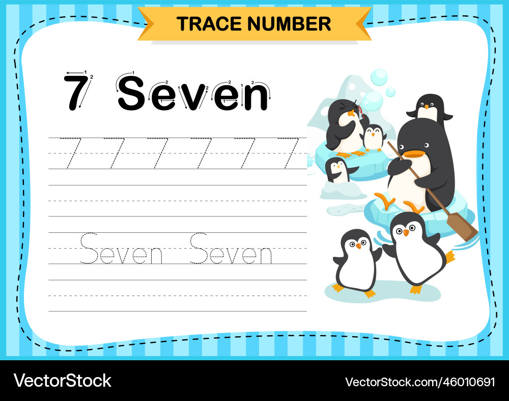 Numbers exercise with cartoon vocabularytrace Vector Image