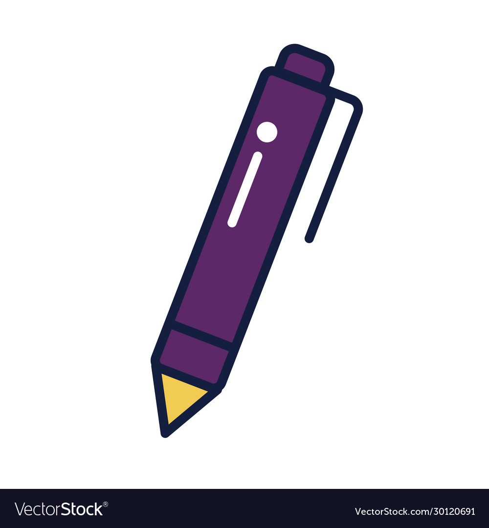 Pen school supply line and fill style Royalty Free Vector